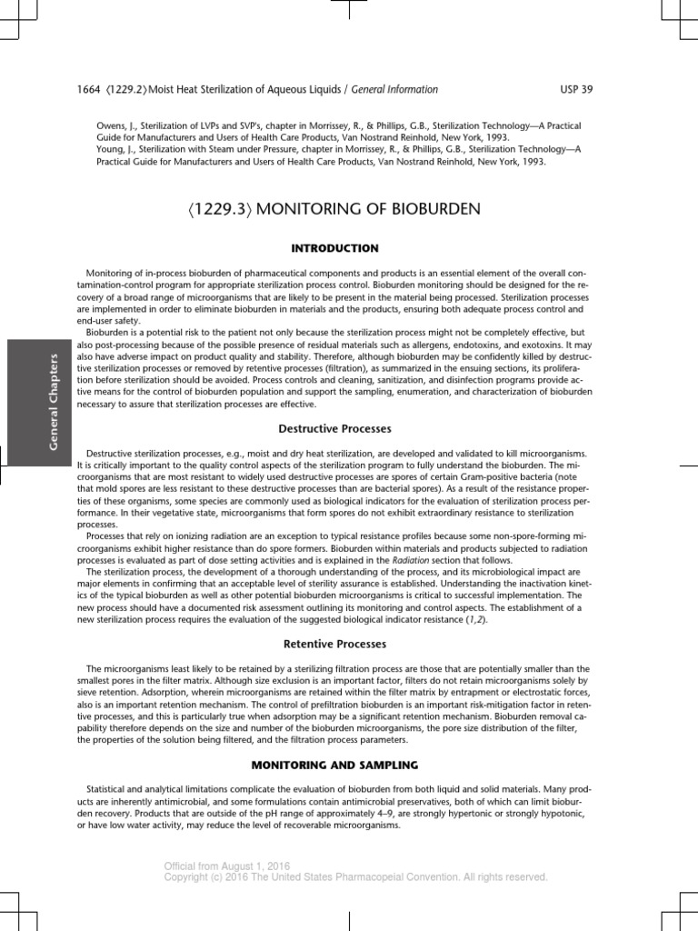 Bioburden USP | PDF | Wellness