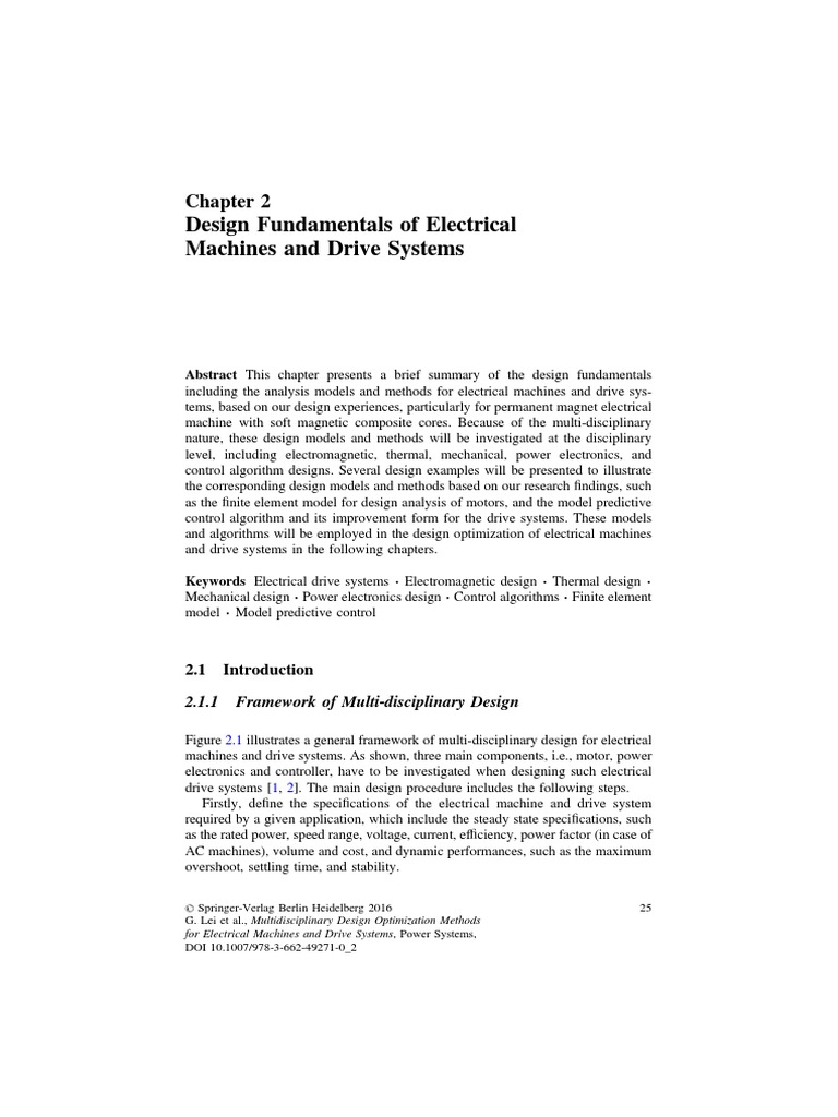 Design Fundamentals of Electrical Machines and Drive Systems | PDF ...