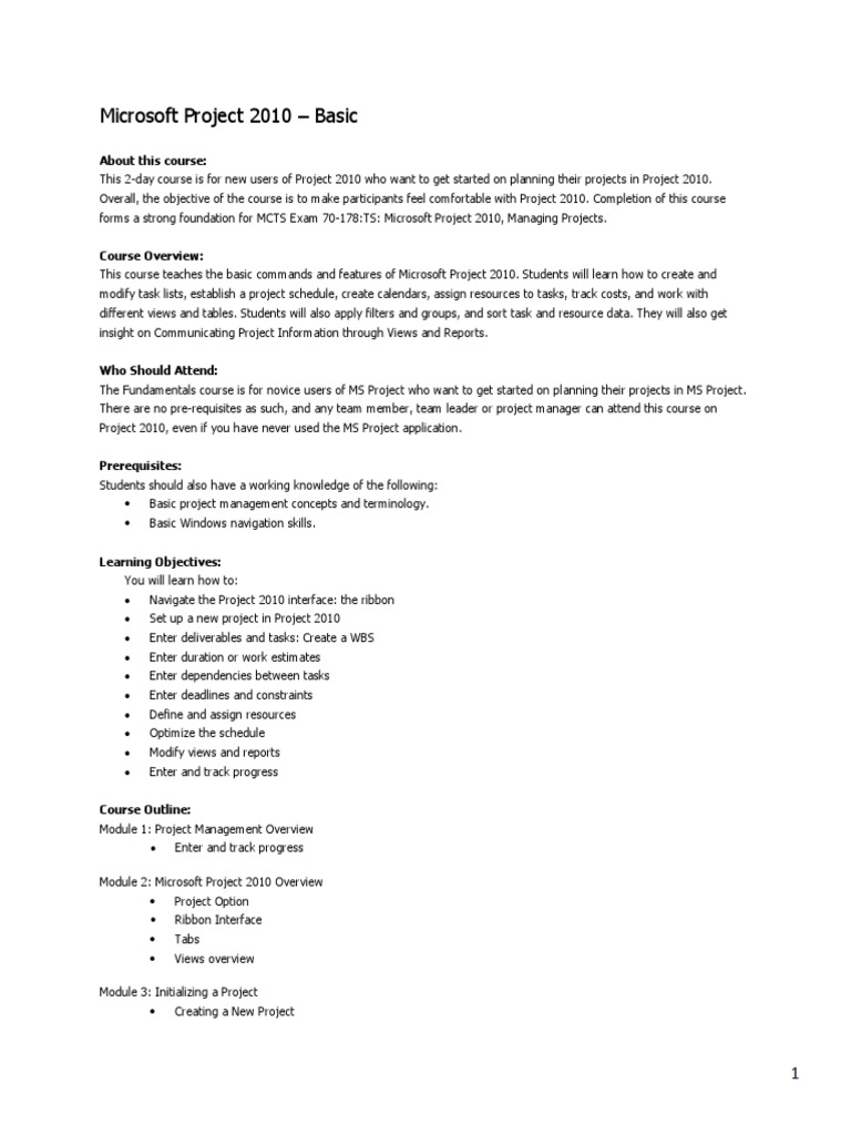 Introduction to Microsoft Project 2010: A Hands-On Guide to Planning ...