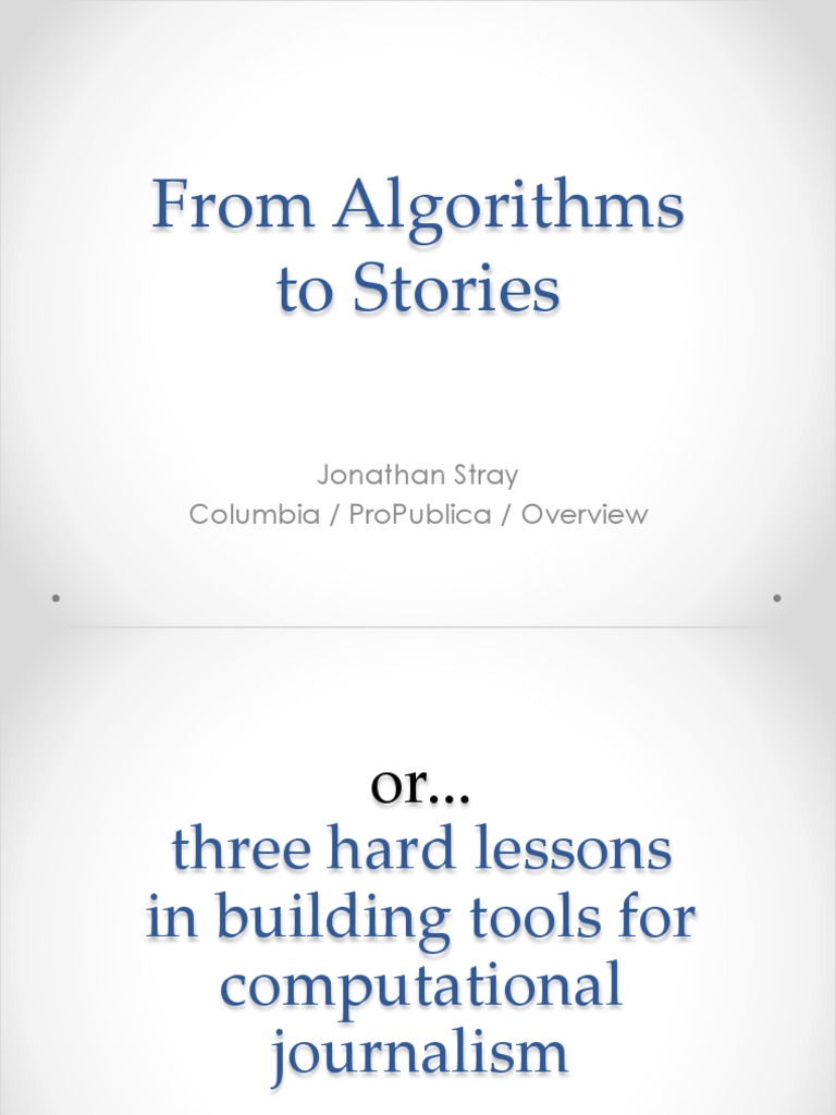 From Algorithms To Stories. | PDF | Communication | Areas Of Computer ...