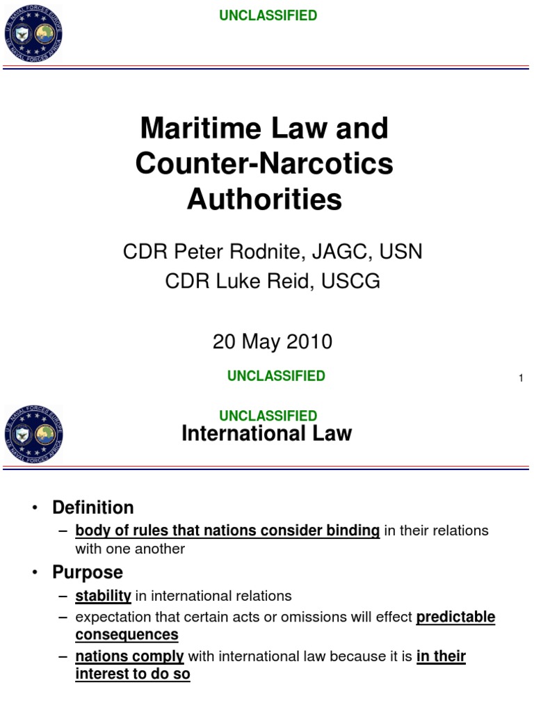 Maritime Law and Counter-Narcotics Overview | PDF | International Law ...