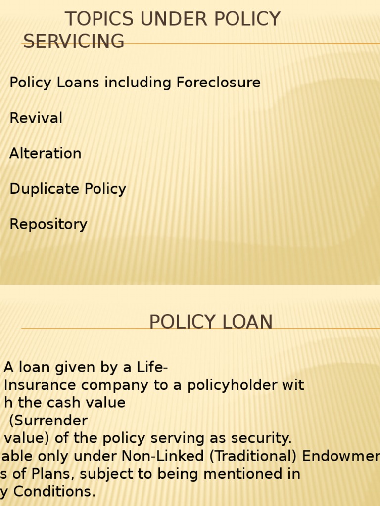 Policy Servicing | Life Insurance | Financial Risk