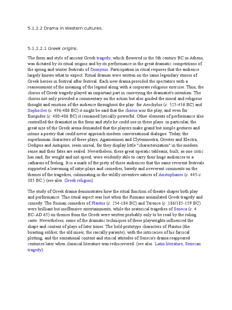 Greek Drama: Origins and Influence | PDF | Greek Tragedy | Tragedy