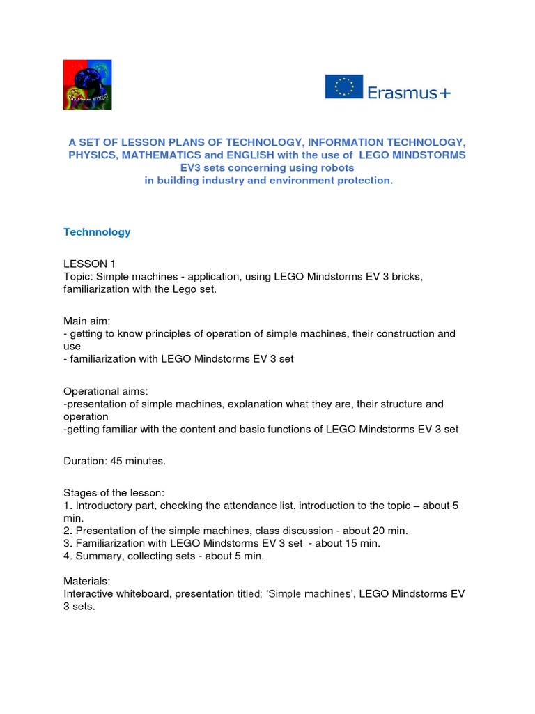 Lesson Plans Robotics | PDF | Robot | Robotics