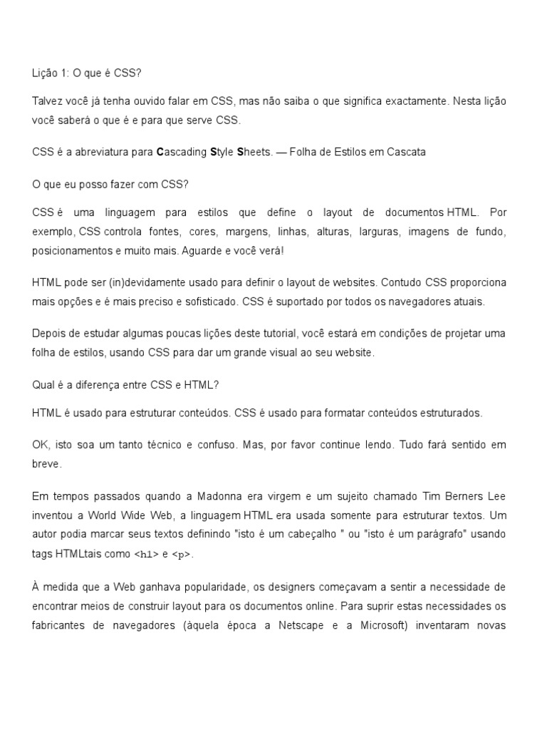 Propriedades Do Css | PDF | Folhas de estilo em cascata | Html