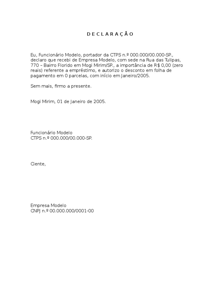 Recibo de Emprestimo | PDF