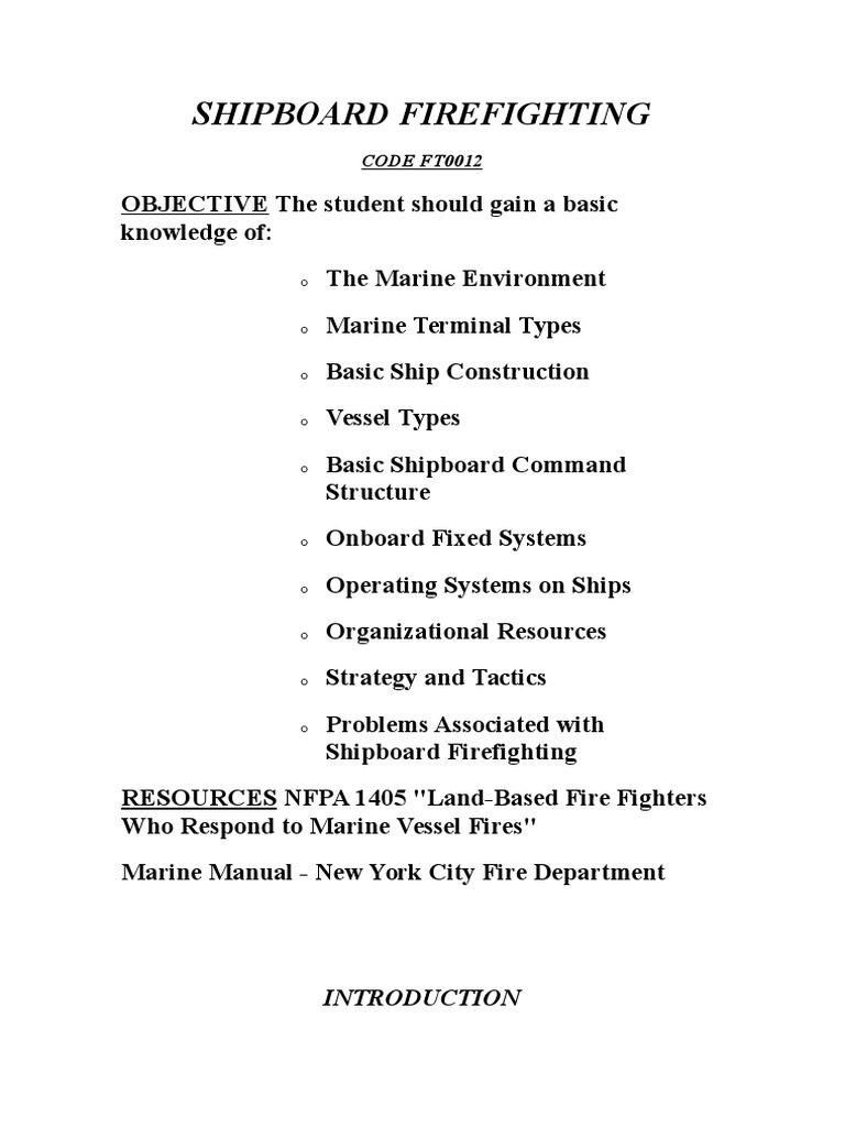 Shipboard Firefighting | Ships | Oil Tanker