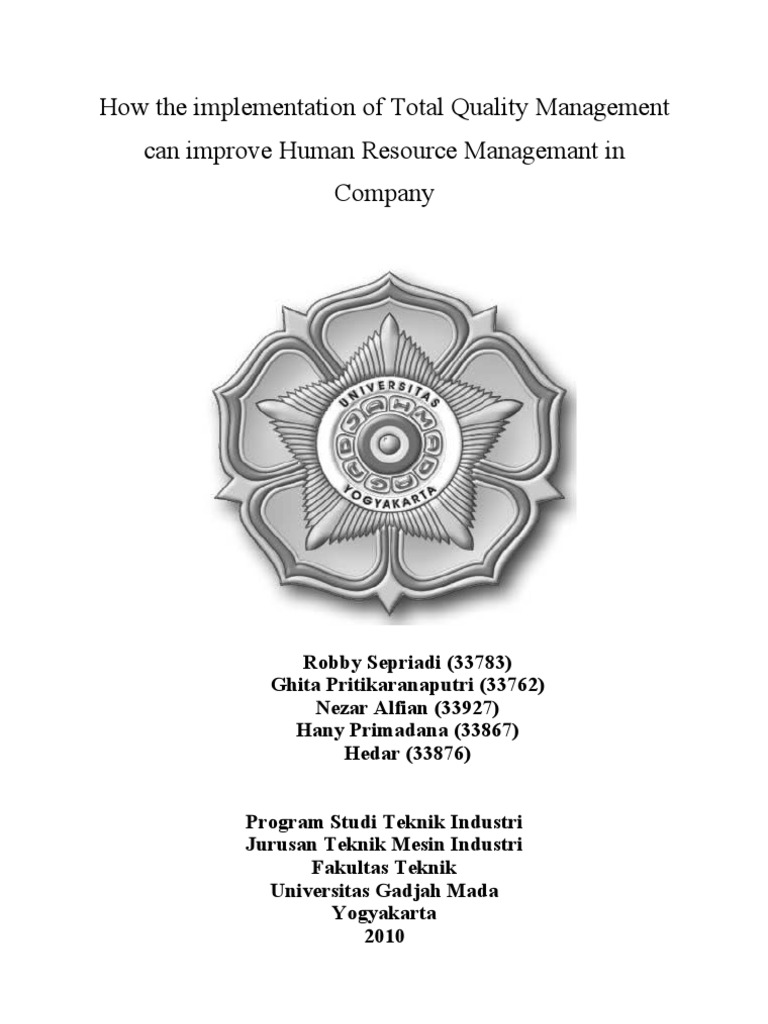 TQM Essay Outline | PDF | Quality Management | Employment