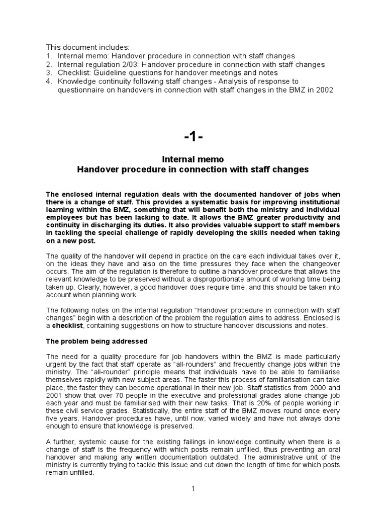 Handover Procedures | PDF | Survey Methodology | Employment