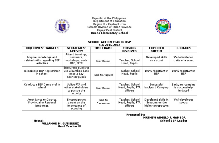Action Plan BSP | PDF