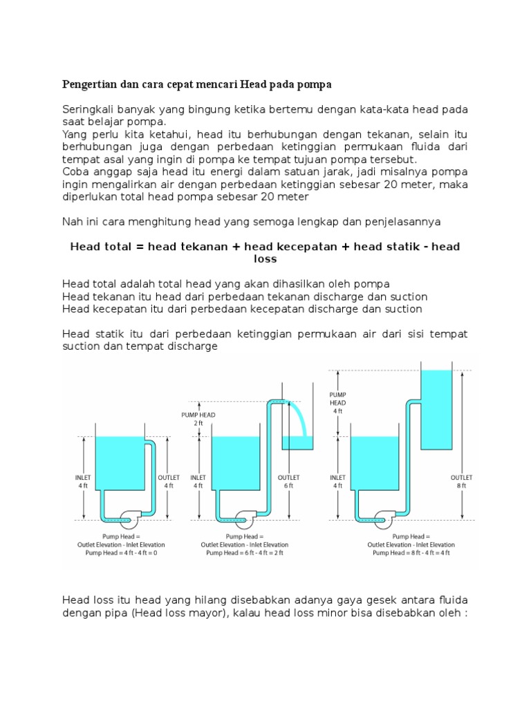 Pengertian Dan Cara Cepat Mencari Head Pada Pompa | PDF