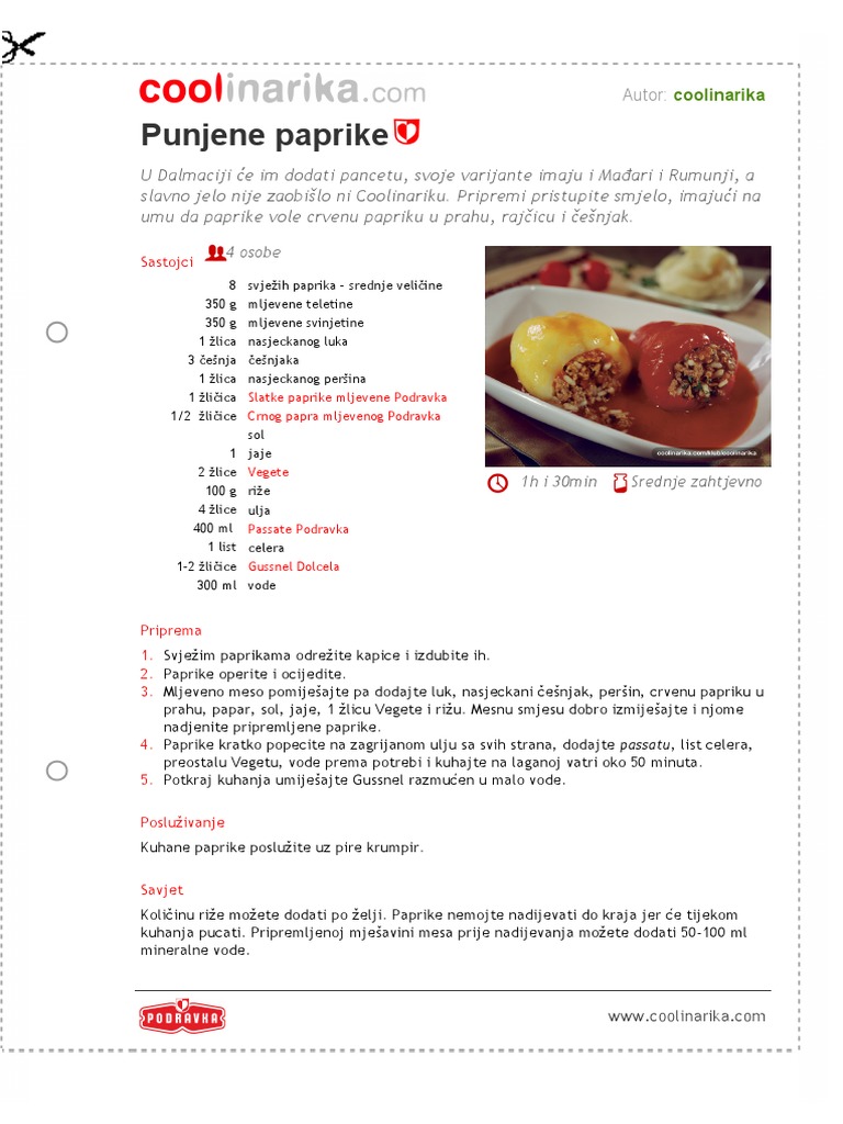 Punjene Paprike | PDF