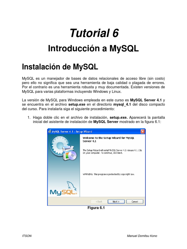 Tutorial 6 - Introducción A MySQL PDF | PDF | SQL | Mi sql