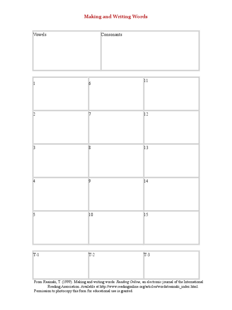 Making Writing Words | PDF