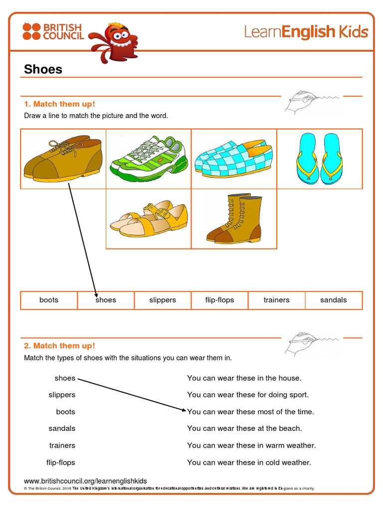 Worksheets Shoes v2 | PDF | Language Arts & Discipline