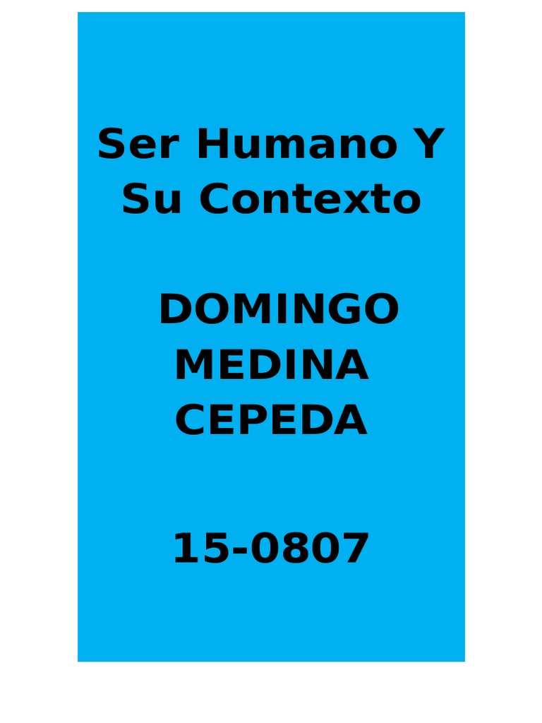 Tarea 2 de Ser Humano y Su Contexto | PDF