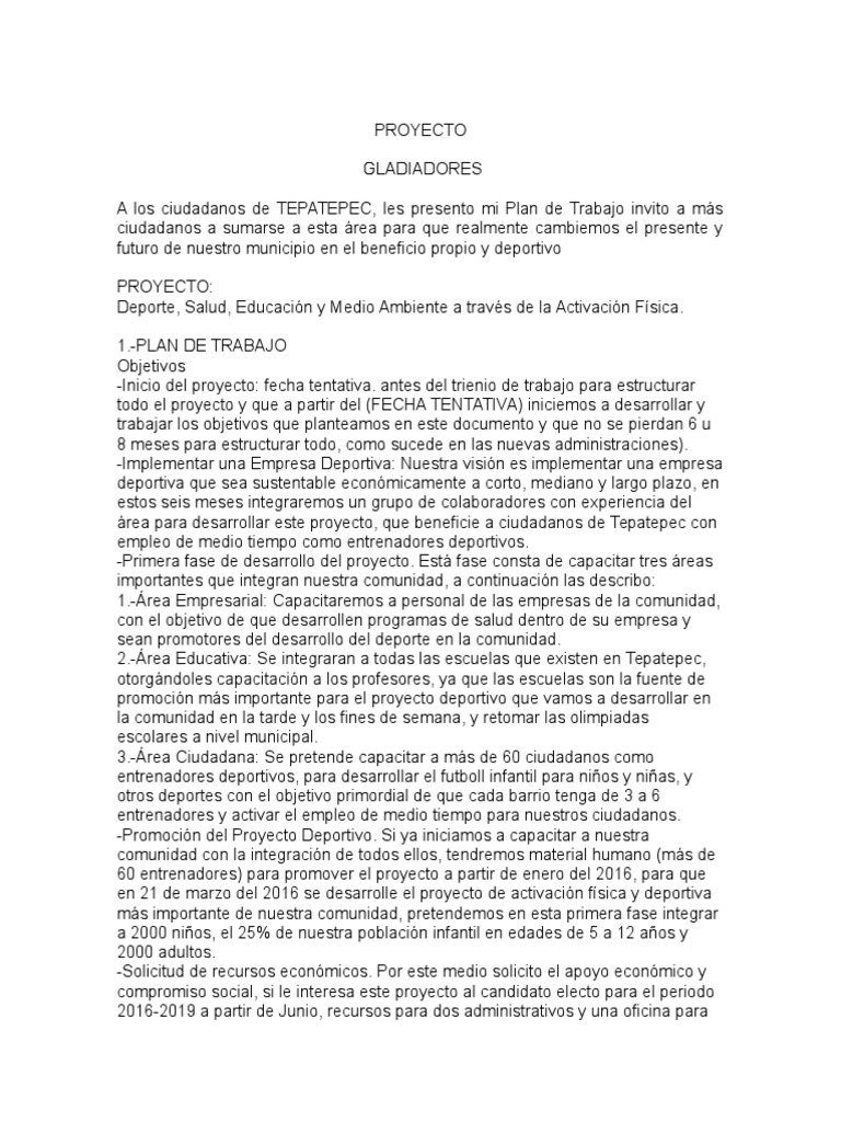 Mi Proyecto Deportivo | PDF | Deportes | Business