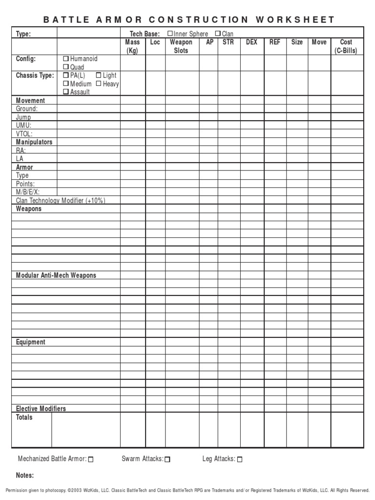 Battle Armor Construction Guide | PDF | Computers | Technology ...