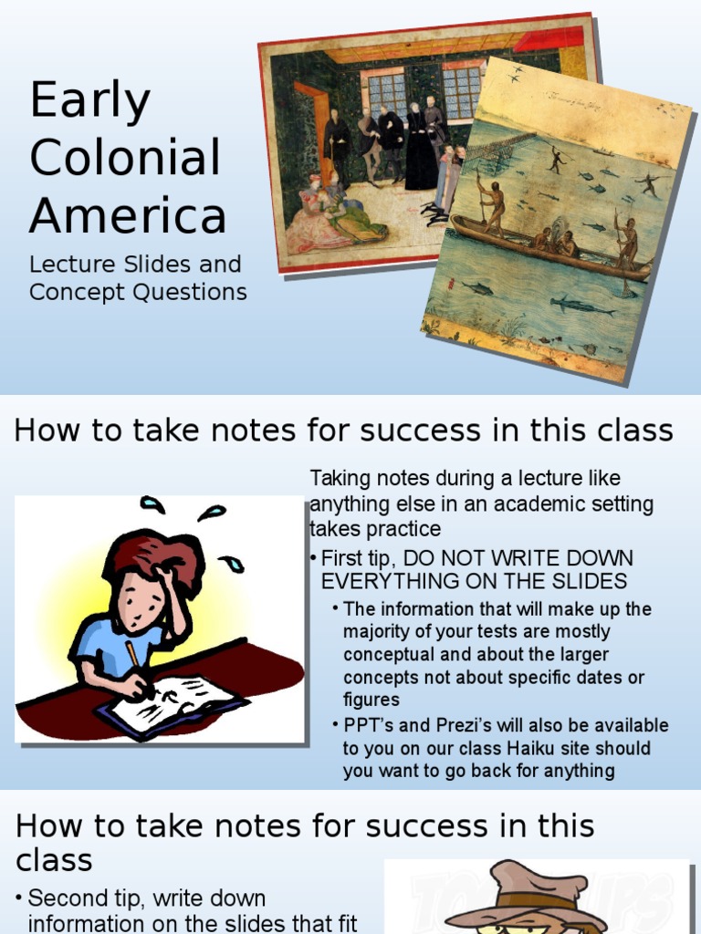 Early Colonial America: Lecture Slides and Concept Questions | PDF ...