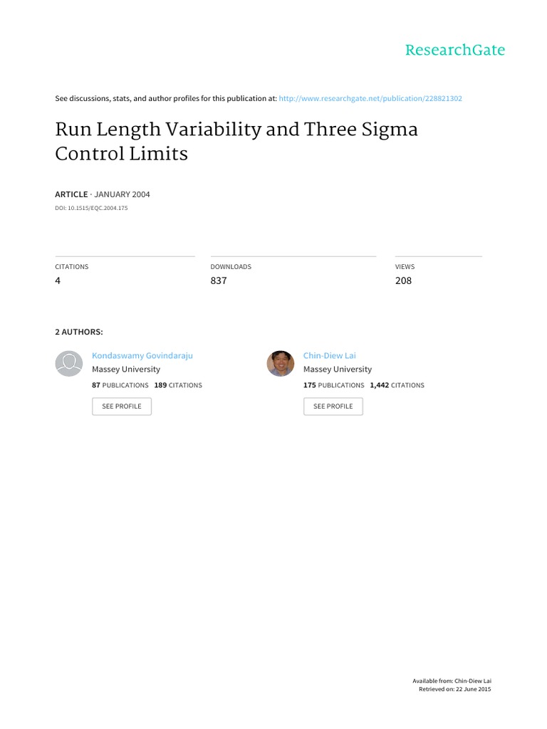 RL Variability and 3 Sigma Control Limits | Download Free PDF ...