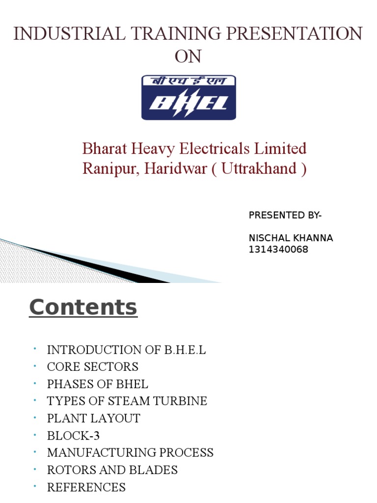 BHEL Industrial Training Overview | PDF | Turbine | Machining