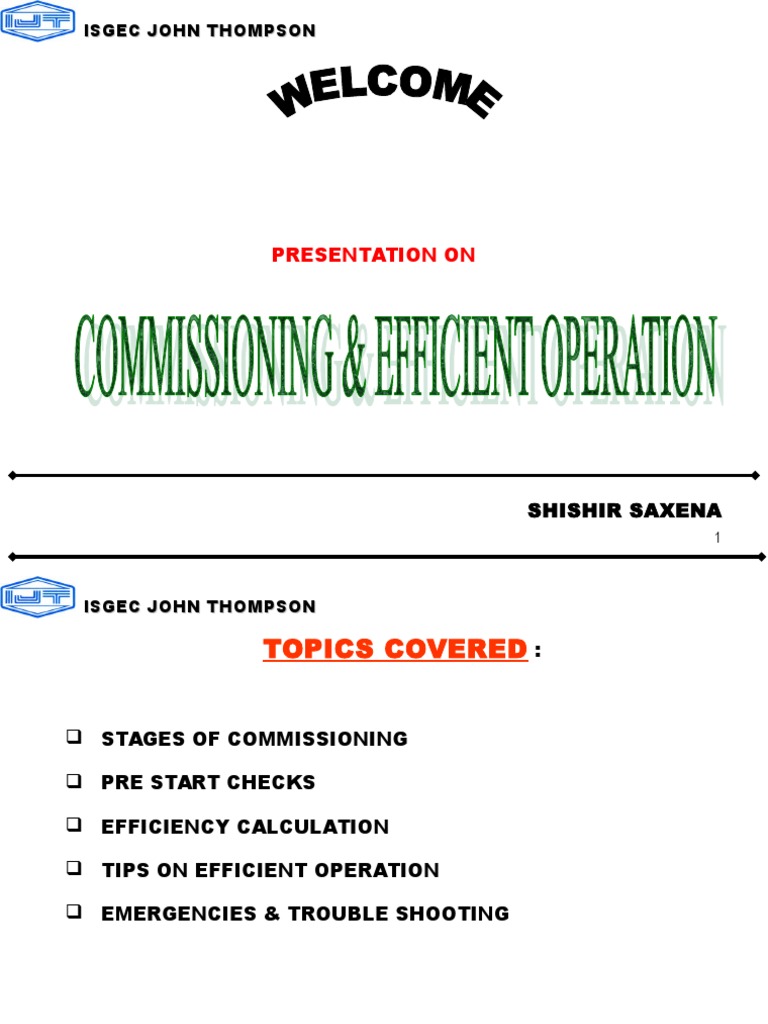 Commissioning & Operation | PDF | Boiler | Hvac