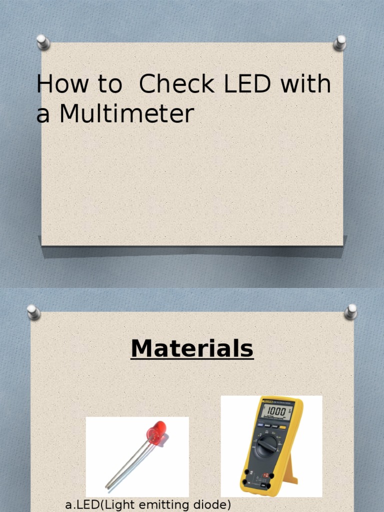 Check LED Polarity with Multimeter | PDF