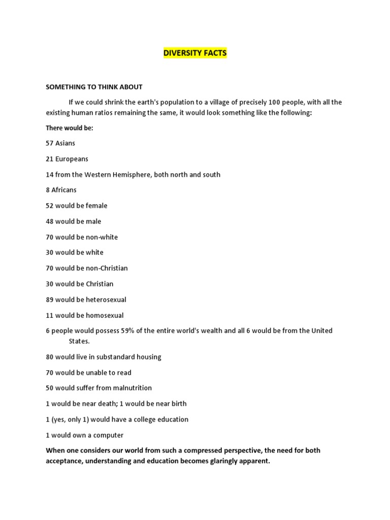 Diversity Facts | PDF