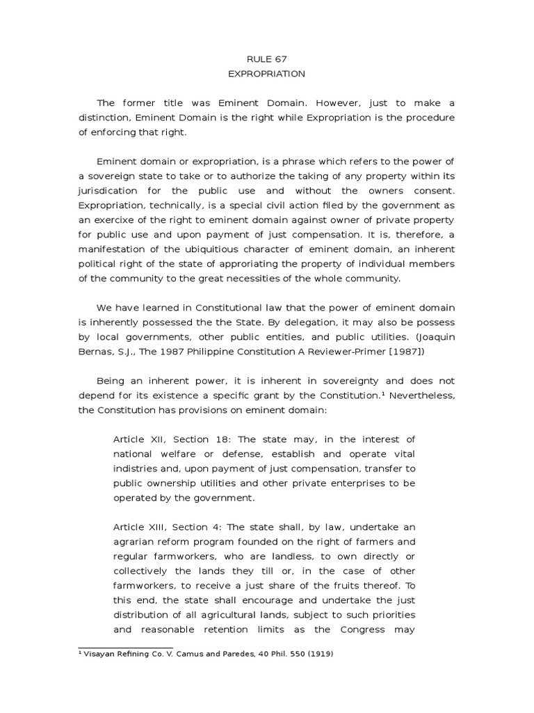 Rule 67 | PDF | Eminent Domain | Pleading