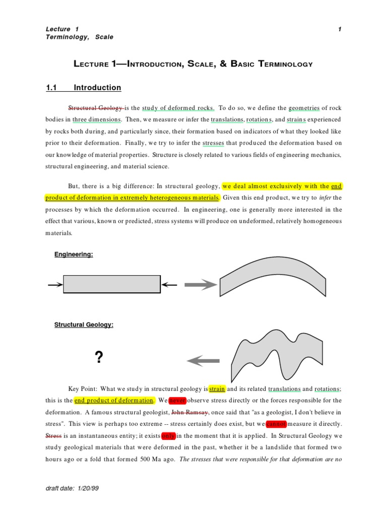 Allmendinger Notes - 1 - Chapter 1 | PDF | Deformation (Mechanics ...