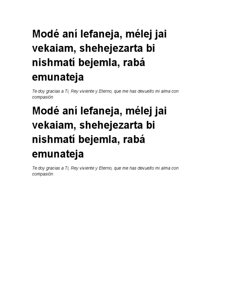 Modé Aní Lefaneja | PDF