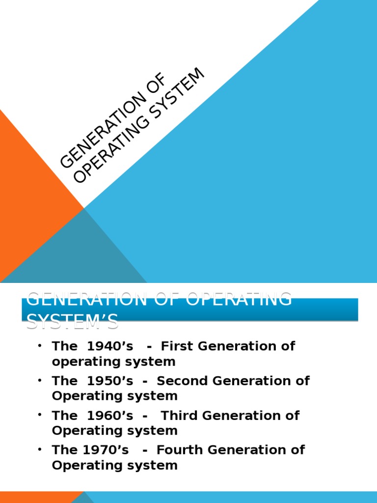Generation of Operating Sstem | PDF | Central Processing Unit ...