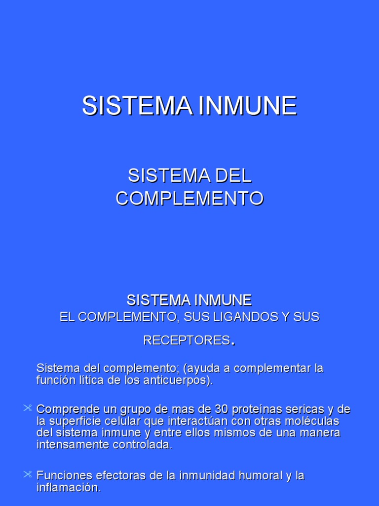 Sistema Del Complemento | Descargar gratis PDF | Sistema complementario | Biologia de sistemas