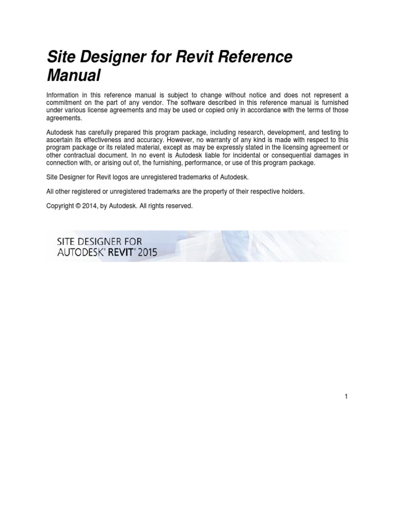 Site Designer For Revit 2015 Reference Manual | PDF | Autodesk Revit | Icon (Computing)