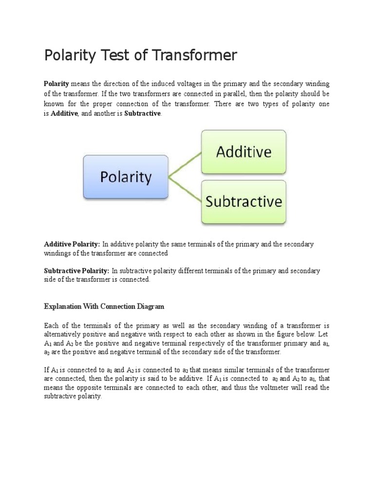 Transformer Polarity Test Explained | PDF | Transformer | Force