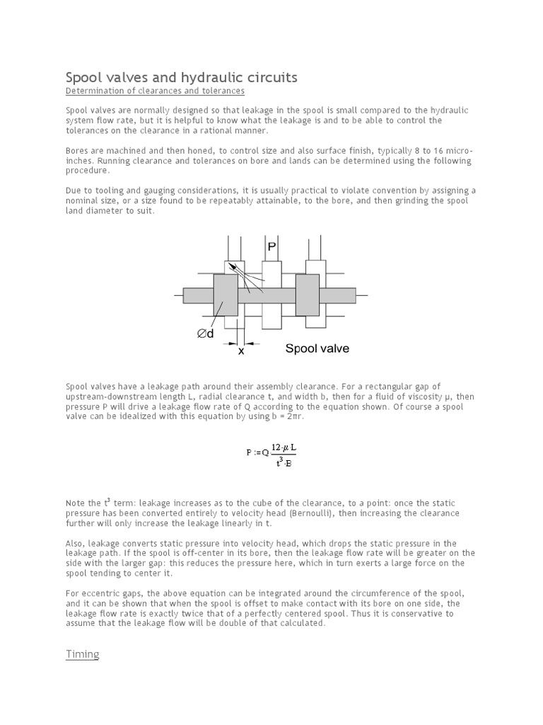 Hydraulic Spool Valve Design Guide | PDF | Fluid Dynamics | Valve