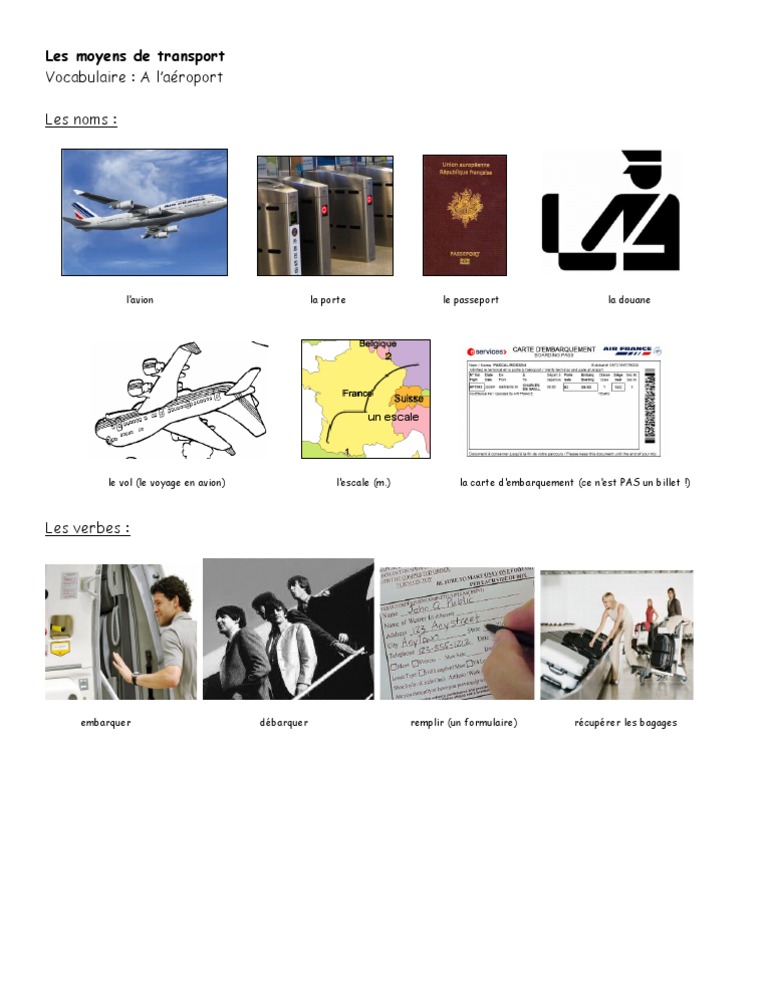 Vocabulaire Aéroport en Français | PDF