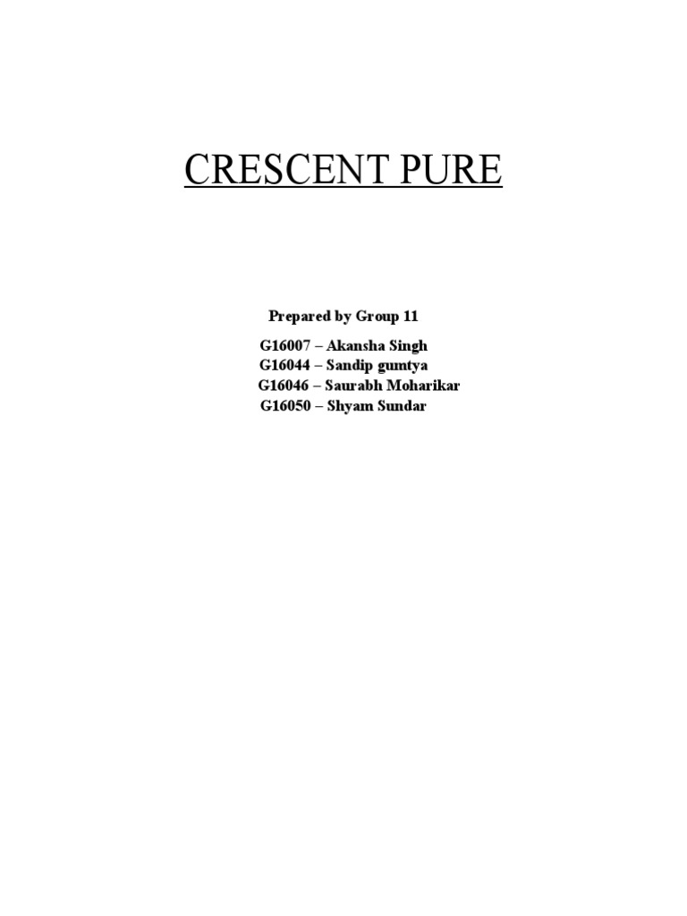 Crescent Pure: Organic Drink Strategy | PDF | Drink | Market Segmentation