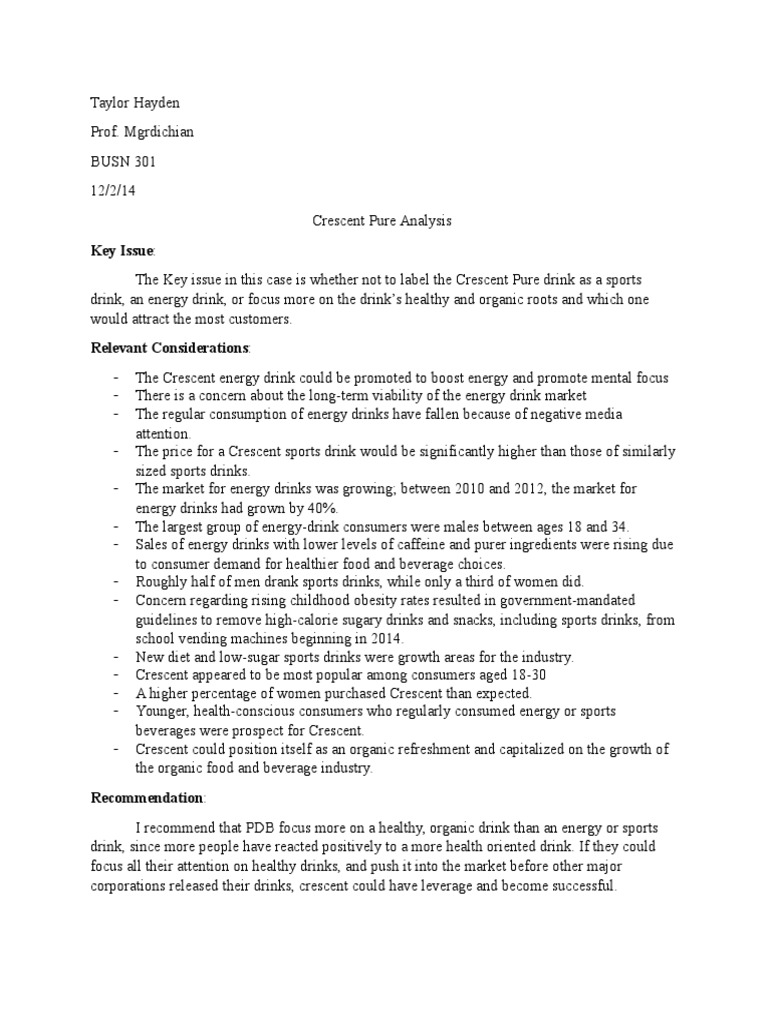 Crescent Pure Analysis | PDF
