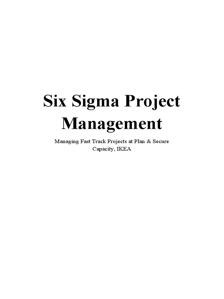 Six Sigma Project Management | PDF | Qualitative Research ...