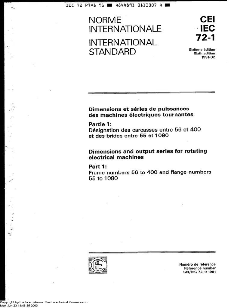 60072-1 | International Electrotechnical Commission | Metrology