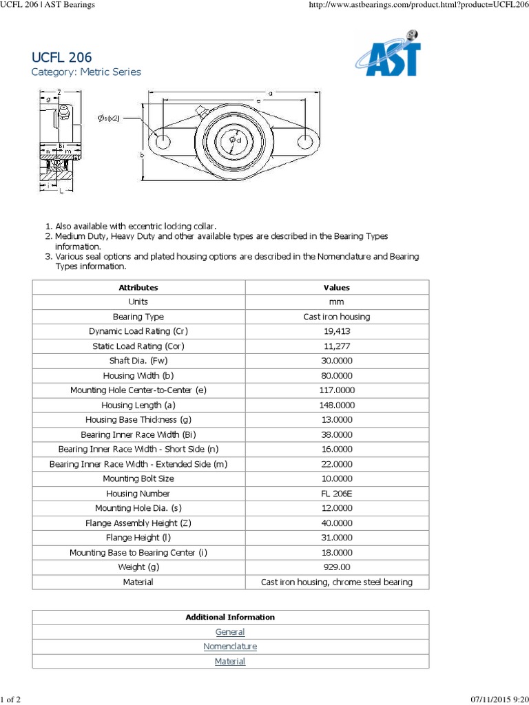 Ucfl 206 - Ast Bearings | PDF | Technology & Engineering