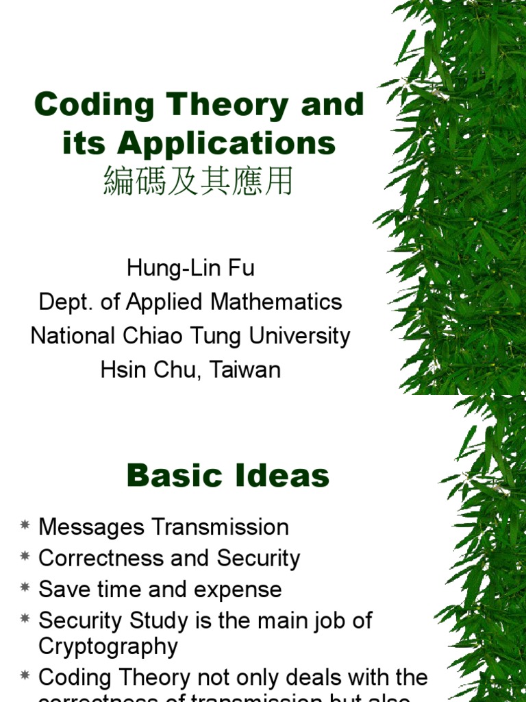 Coding Theory and its Applications in Compact Disc Design | PDF ...