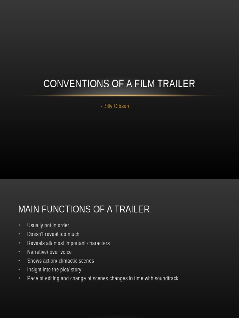 Conventions of A Film Trailer | PDF