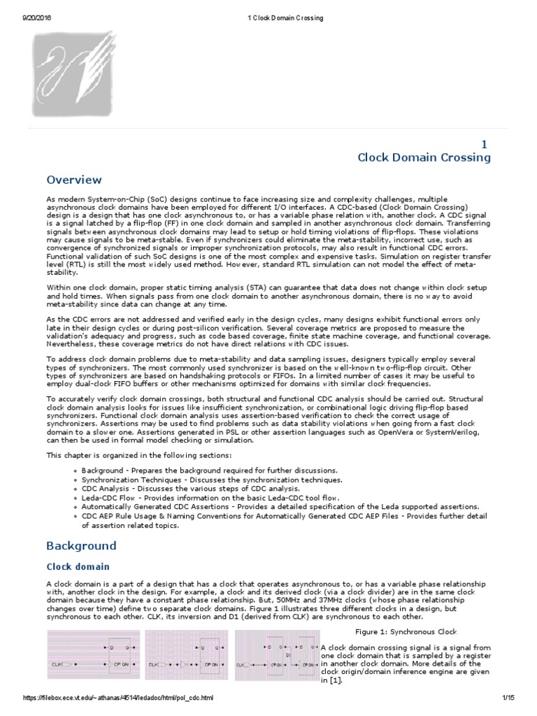 1 Clock Domain Crossing | PDF | Parameter (Computer Programming) | Formal Verification