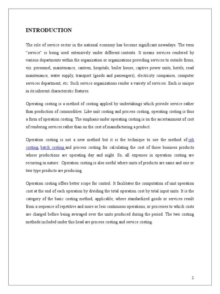 Mcom Part 1 Sem 2 Cost Acc Operating Costing | PDF | Expense | Cost