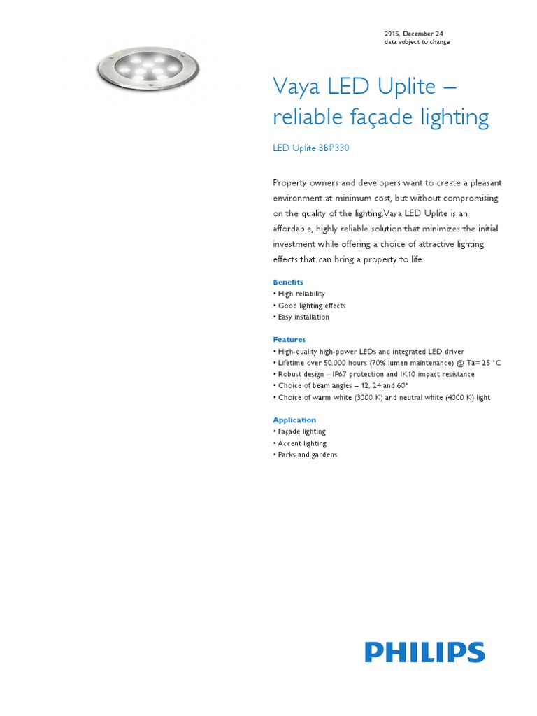 Comf-1065 Pss en Aa 001 Vaya LED Uplite | PDF | Light Emitting Diode ...