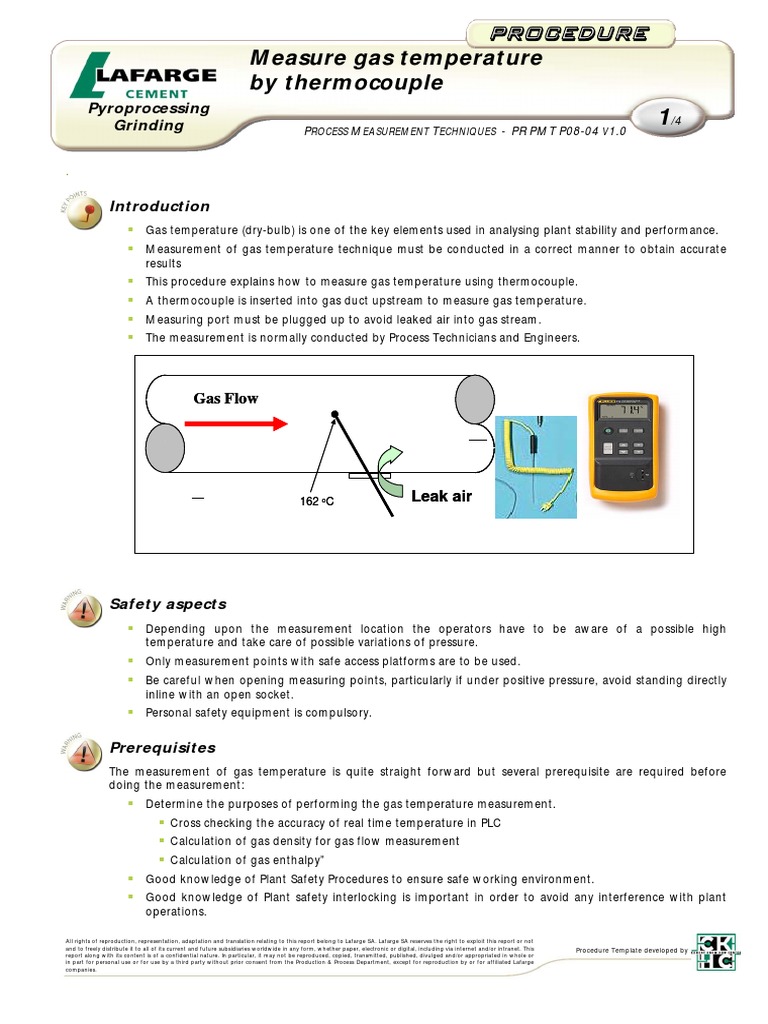 Measure Gas Temperature with Thermocouple | PDF | Duct (Flow ...