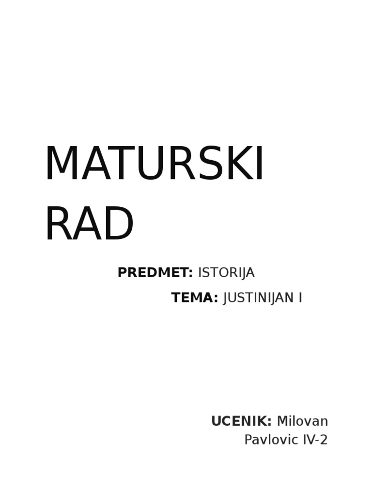 Maturski Rad | PDF