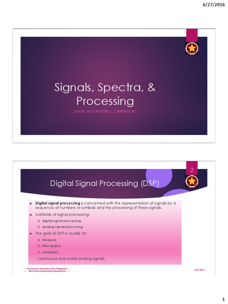 Digital Signal Processing Overview | PDF | Digital Signal Processing ...